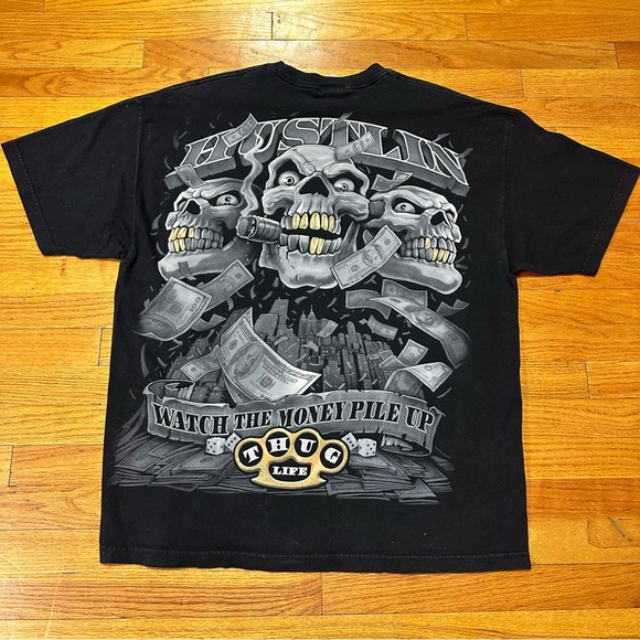 Liquid Blue | Shirts | Vtg Y2k Liquid Blue Thug Hustlin Gangster Skulls ...
